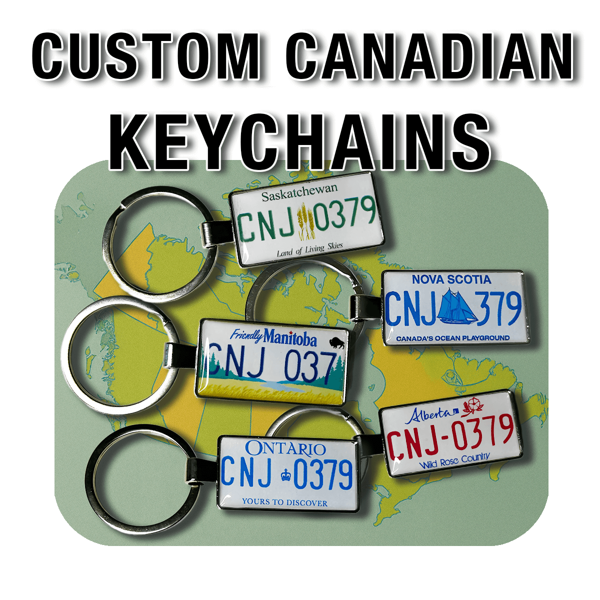 Custom License Plate Keychains - All Canadian Provinces – Your iDeas Shop